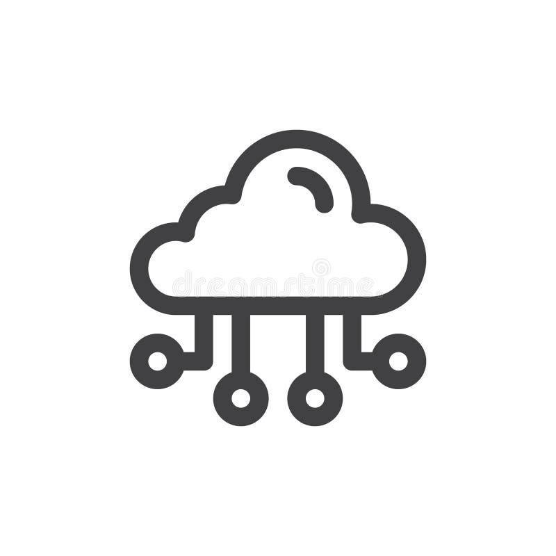 Cloud Storage Icon, Outline Style Stock Vector - Illustration of ...