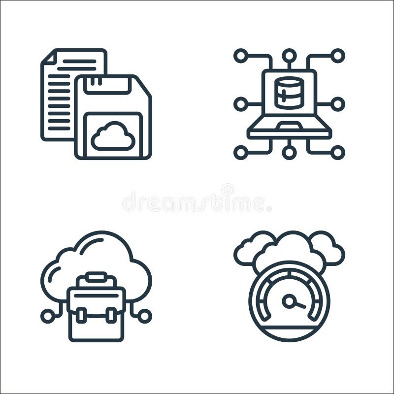 Cloud Computing Line Icons Linear Set Stock Vector Illustration Of Line Database 201677122