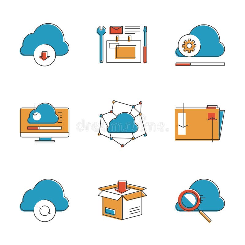 Cloud Computing Hosting for Business Development Stock Vector ...