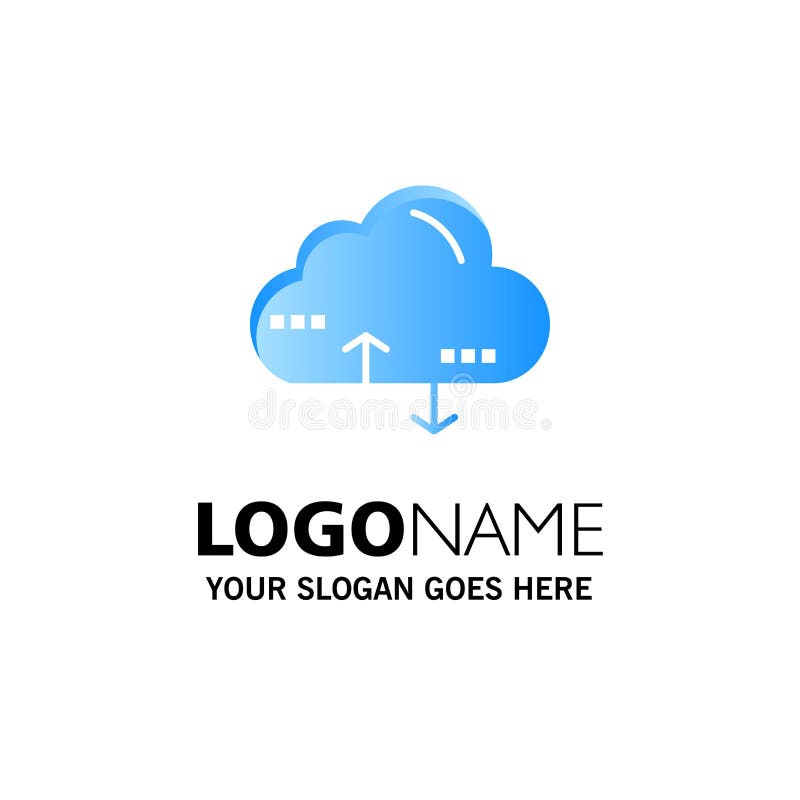 Cloud, Computing, Link, Data Business Logo Template. Flat Color Stock ...