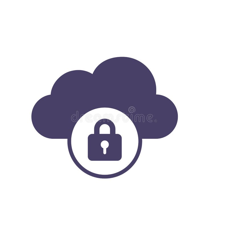 Cloud Computing Lock Icon. Black Vector Icon of Lock Cloud on White ... Cloud Computing Lock Icon. Black Vector Icon of Lock Cloud on White ...