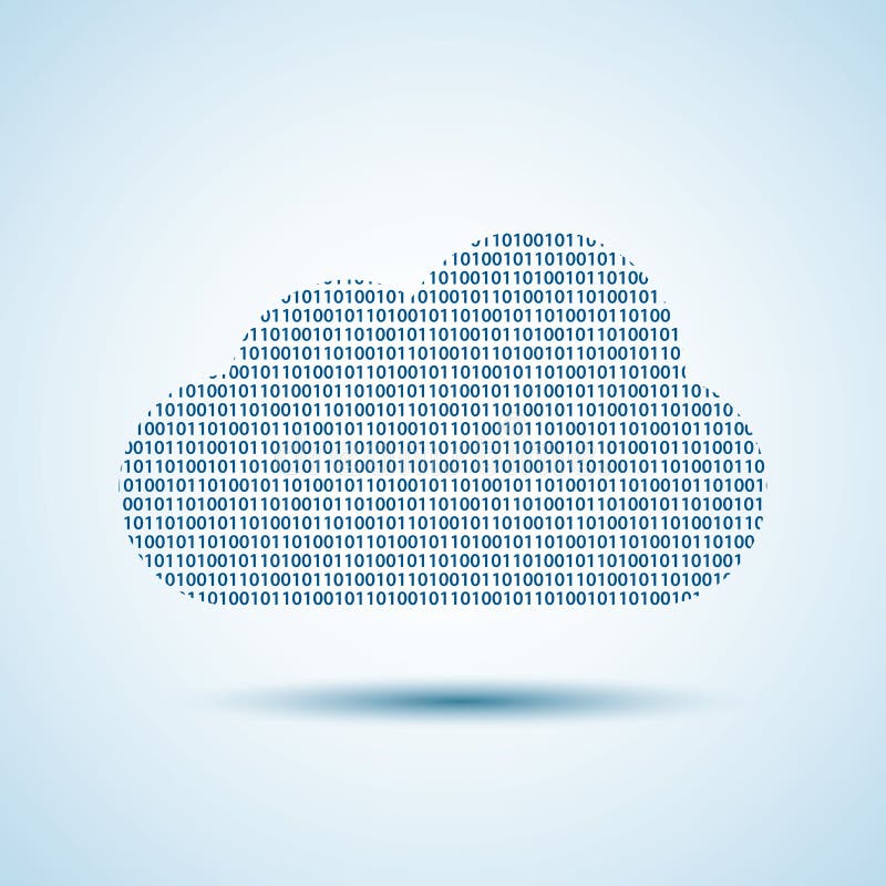 Cloud With Binary Code Showing Cloud Computing And Digital Technology