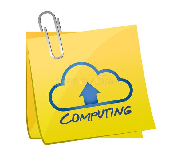Cloud Computing Message and Illustration on a Post Stock Illustration ...