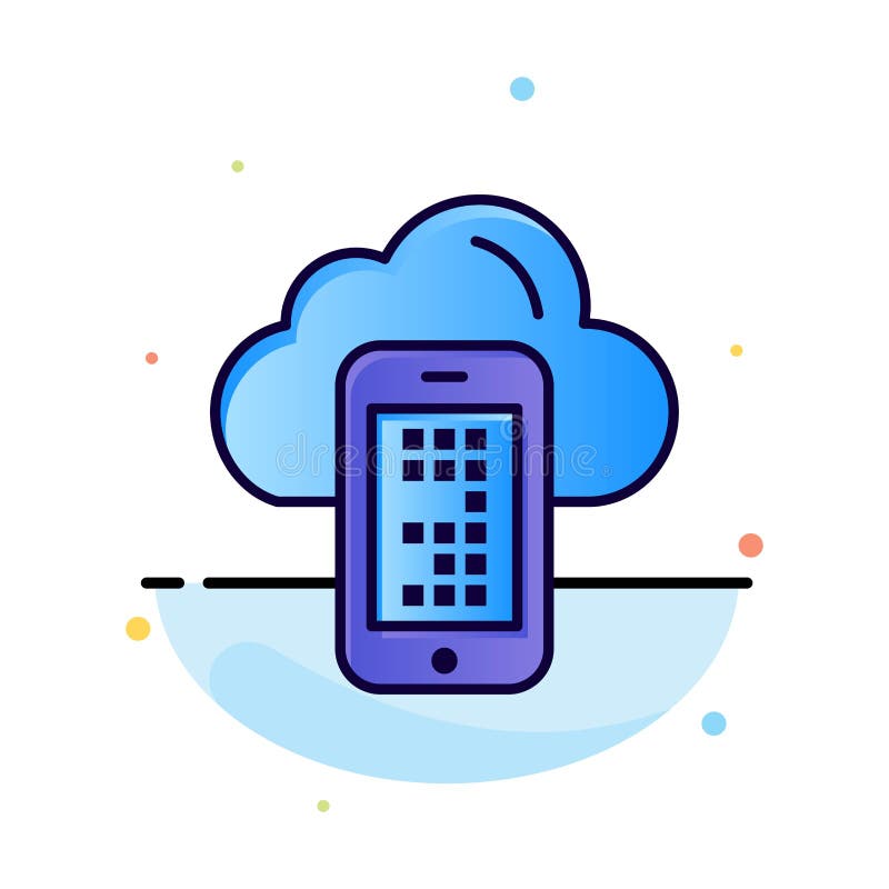 Cloud, Computing, Mobile, Cell Abstract Flat Color Icon Template Stock ...