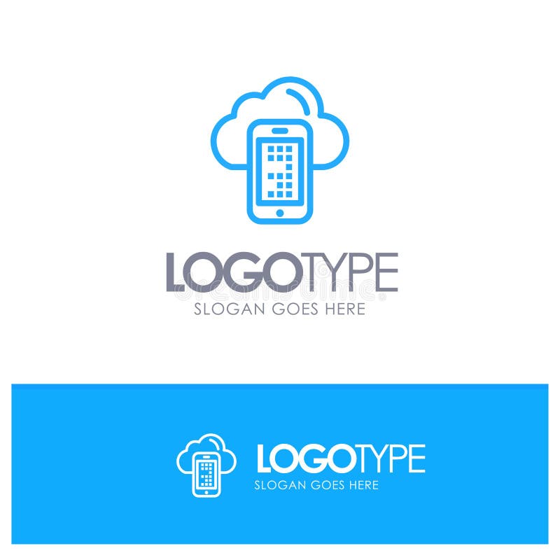 Cloud, Computing, Mobile, Cell Blue Logo Line Style Stock Vector ...