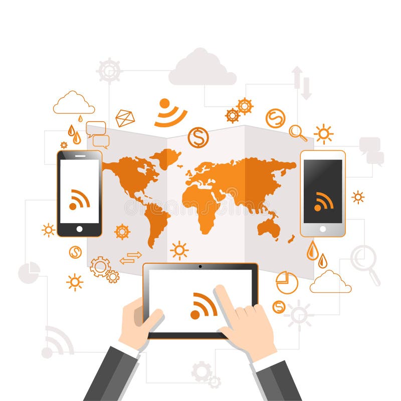 Cloud Computing and Mobile Communication Concept Stock Vector ...