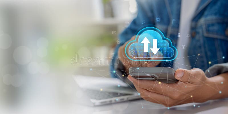 Cloud Computing On Mobile Visualizing Data Upload And Download Processes With Digital
