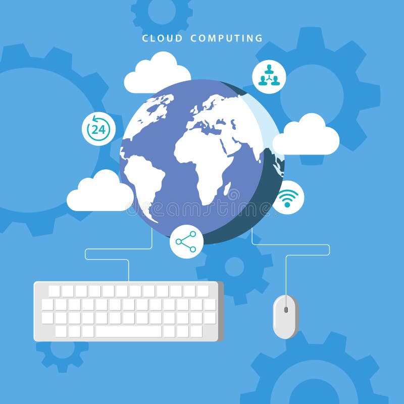 Cloud Computing. Mouse and Keyboard Connected To Earth Stock Vector ... Cloud Computing. Mouse and Keyboard Connected To Earth Stock Vector ...