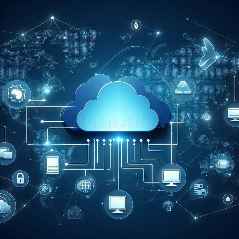 Cloud Computing Network Concept Stock Photo - Image of interface, centralized: 311882648