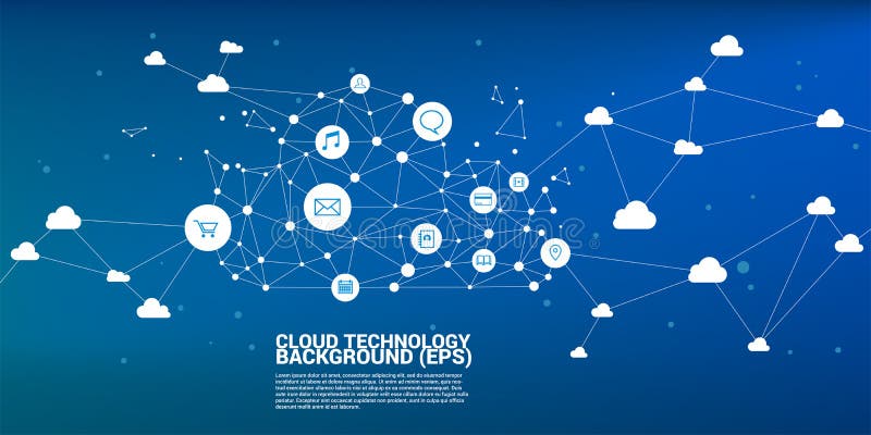 Cloud Computing Network Concept Polygon Dot Connected Line. Concept of Cloud Server Storage and ...