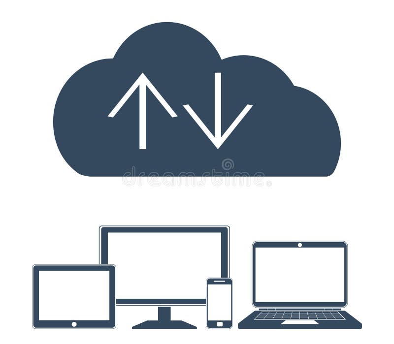 Cloud Computing Network Connected All Devices. Stock Vector ...