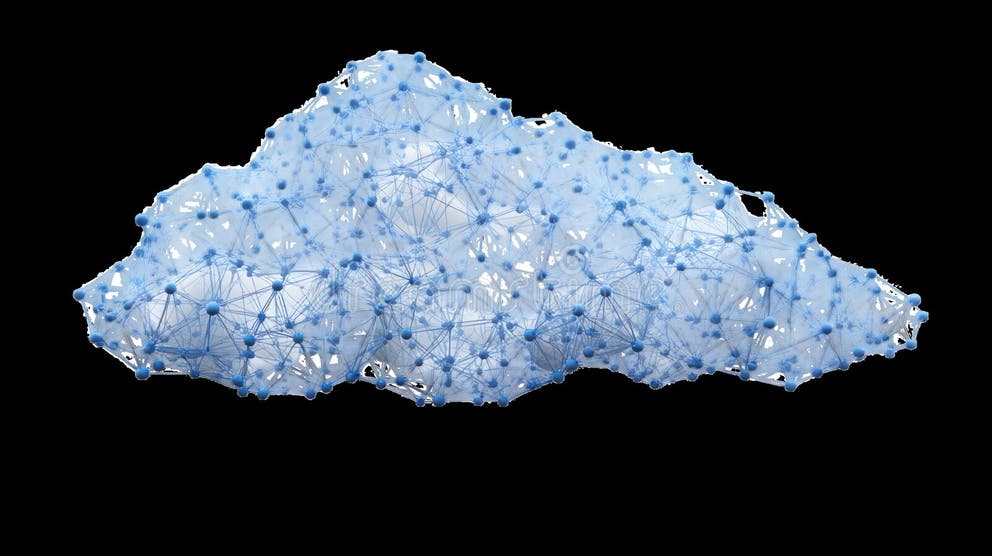 Cloud Computing Network Connecting Nodes on Transparent Background ...