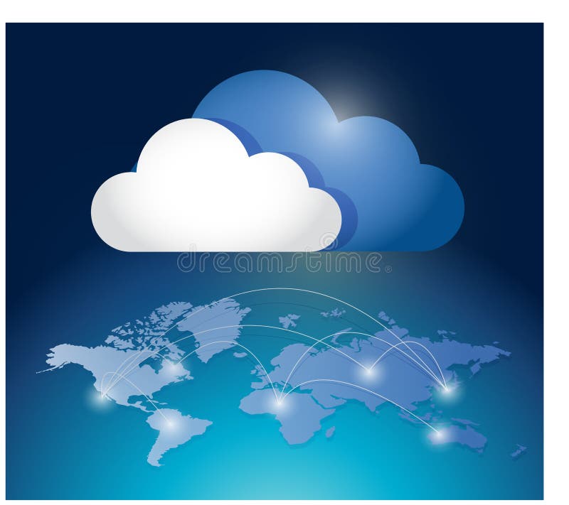 Cloud Computing Network Connection Diagram Stock Illustration ...