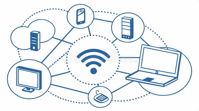Cloud Computing Network Connection, Digital Technology Data Vector Design Generative AI Stock ...