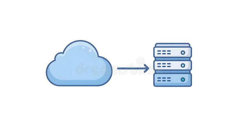 Cloud Computing Network Connection Illustrated with Server and Arrow ...