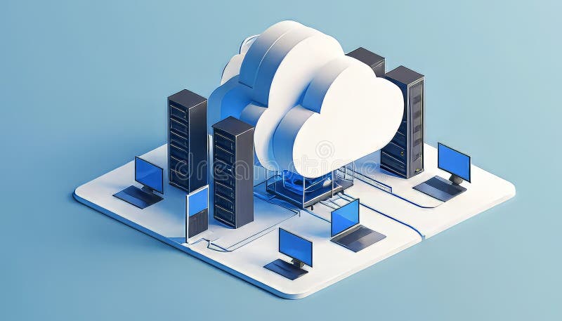 Cloud Computing Network stock illustration. Illustration of font ...
