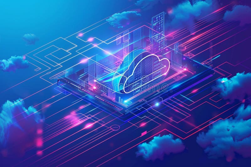 Cloud Computing Network Data Center Stock Illustration Illustration Of System Database 332600192