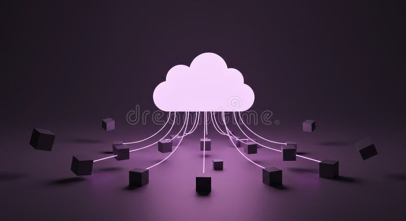 Cloud Computing Network Data Connection Storage Technology Digital Transformation Concept Render ...