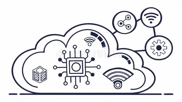 Cloud Computing Network, Data Cloud, Digital Storage, and Technology Infrastructure Vector ...