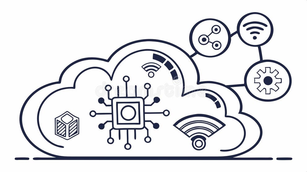 Cloud Computing Network, Data Cloud, Digital Storage, and Technology Infrastructure Vector ...