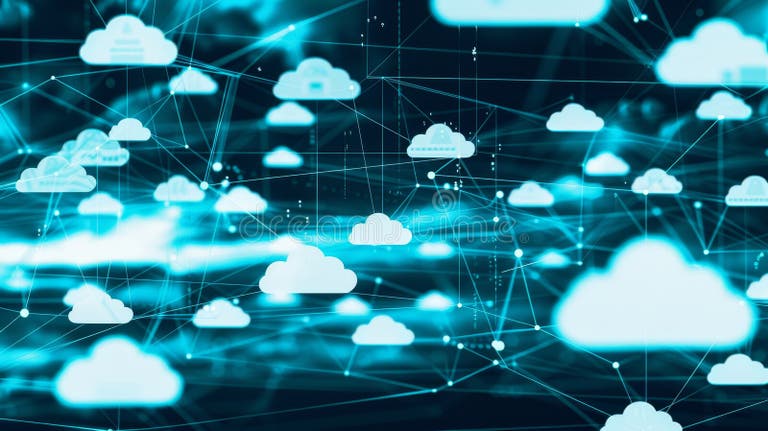 Cloud Computing Network, Data Storage Technology, Digital Transformation, Cybersecurity Concept ...