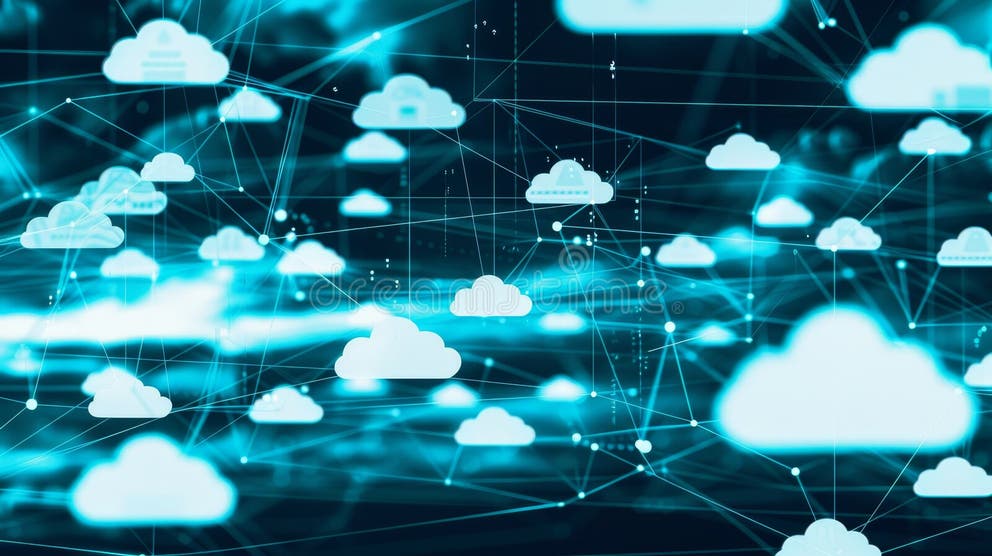 Cloud Computing Network, Data Storage Technology, Digital Transformation, Cybersecurity Concept ...