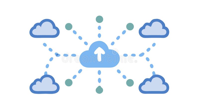 Cloud Computing Network, Data Transfer System, Vector Design Generative AI Stock Vector ...