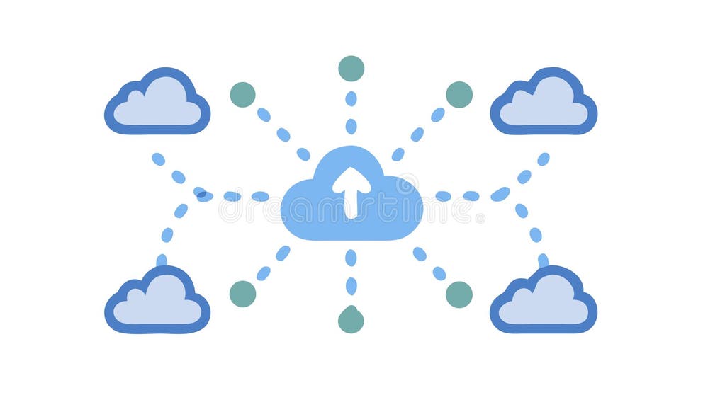 Cloud Computing Network, Data Transfer System, Vector Design Generative AI Stock Vector ...
