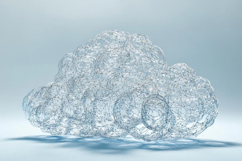Cloud Computing Network With Digital Data And 3d Render Stock Illustration Illustration Of