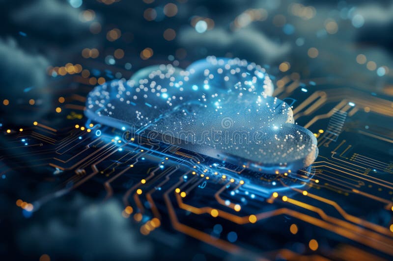 Generative AI Illustration Cloud Computing Network Environments Stock ...
