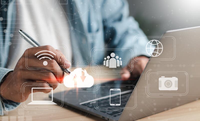 Cloud Computing Network Icon And Data Connection Modern Technology