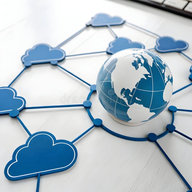 Cloud Computing Network Icon Isolated on White Stock Illustration ...