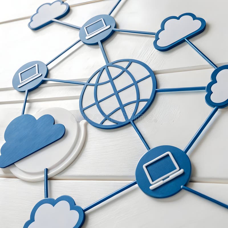Cloud Computing Network Icon Isolated on White Stock Illustration ...