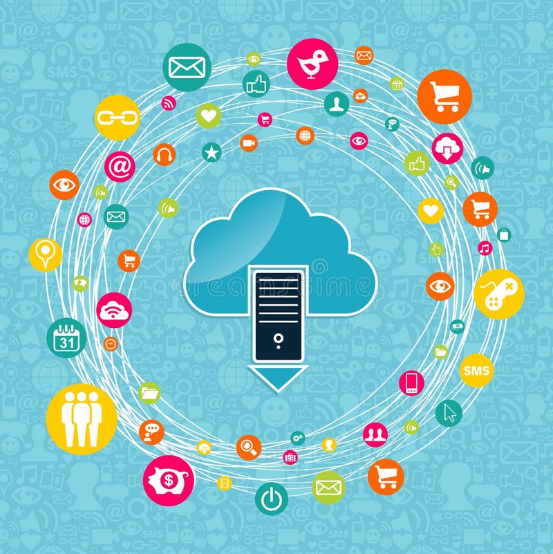 Mobile Cloud Computing Network Concept Stock Vector - Illustration of conversation, cloud: 32017939