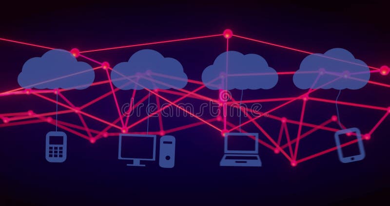 Cloud Computing Network Image Over Various Electronic Devices Connected ...
