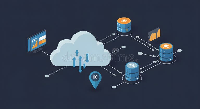 Cloud Computing Network Infrastructure Diagram Stock Illustration ...
