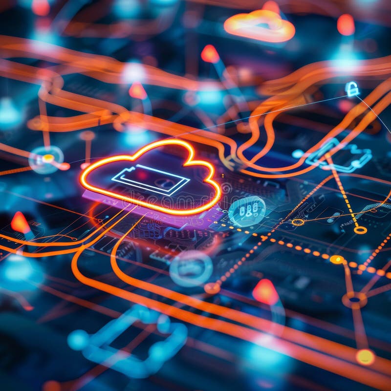 Cloud Computing And Network Infrastructure Technology Abstract With