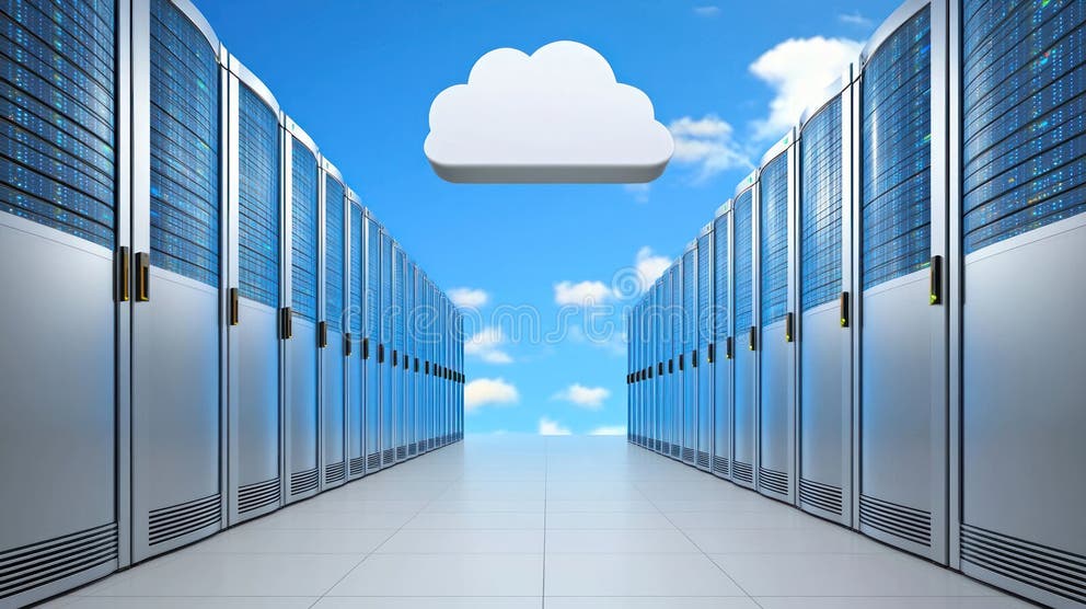 Cloud Computing Network with Interconnected Servers and Cloud Shape ...