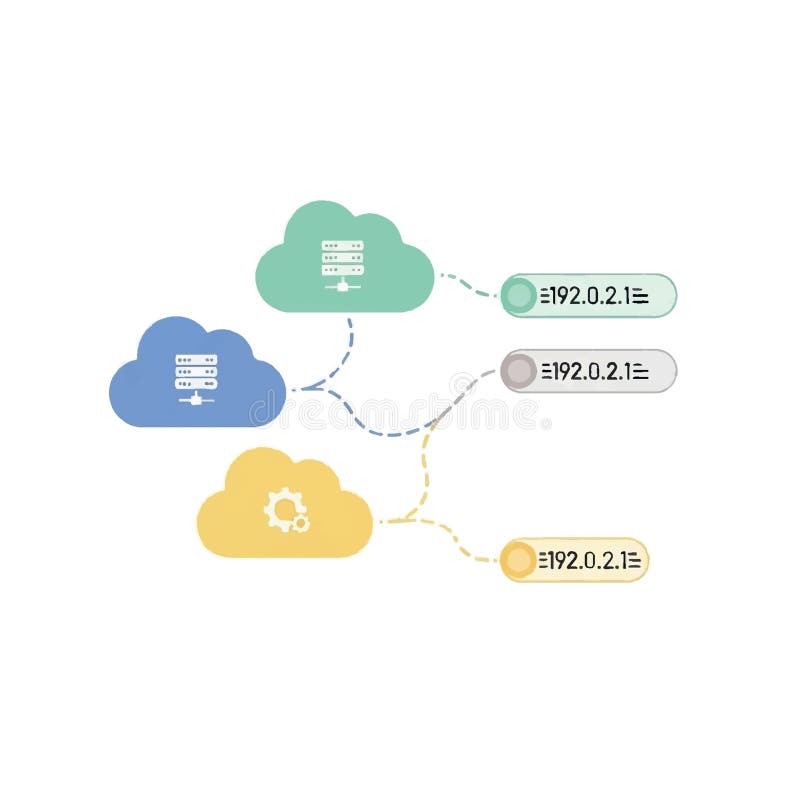 Cloud Computing Network with IP Addresses Infographic Stock Vector - Illustration of data ...