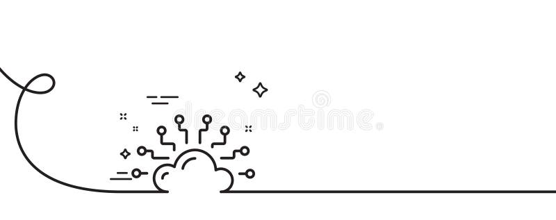 Cloud Computing Network Line Icon Internet Data Storage Sign