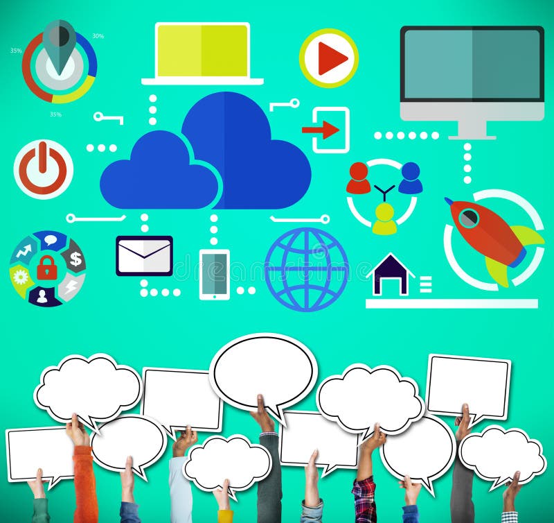 Cloud Computing Network Online Internet Storage Concept Stock ...