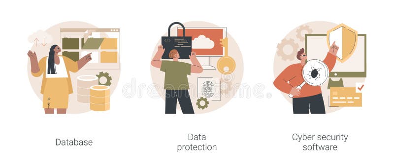 Cloud Computing Network Safety Abstract Concept Vector Illustrations