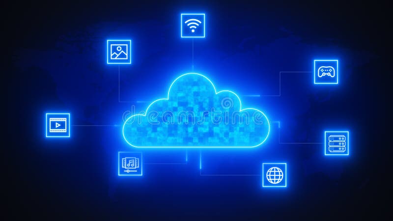 Cloud Computing Network With Secure Network Connectivity Stock