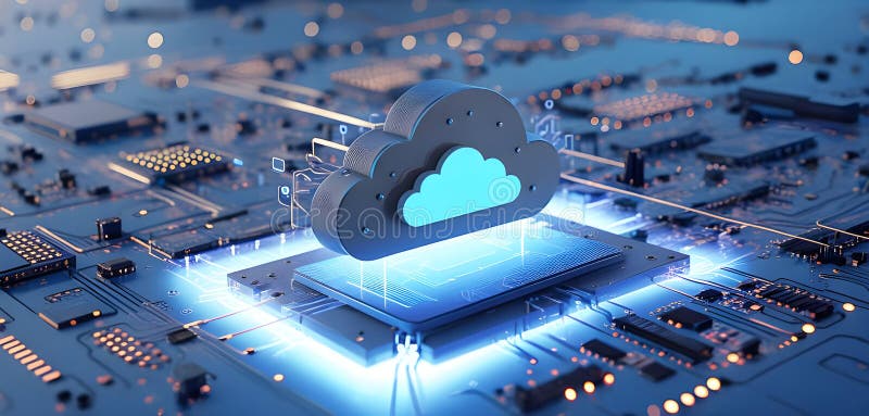 Cloud Computing And Network Security Concept 3d Renderingconceptual Image Stock Illustration