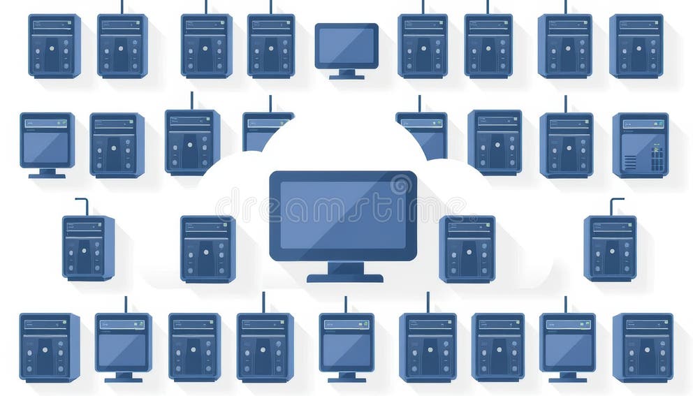 Cloud Computing Network Servers and Client Connections Stock ...
