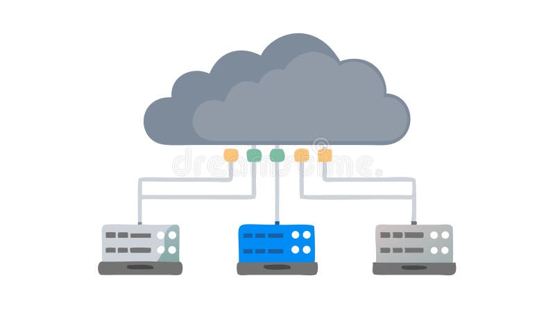 Cloud Computing Network Servers, Vector Design Generative AI Stock Vector - Illustration of ...