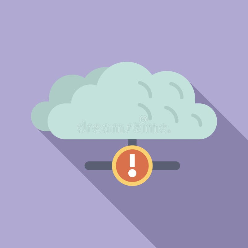 Cloud Computing Network Showing Warning Exclamation Point Icon Stock ...