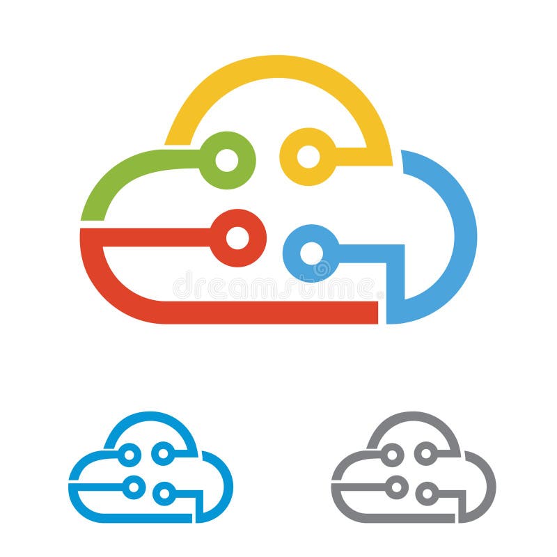 Cloud Computing Network Technology Colorful Icon Symbol Stock Vector ...