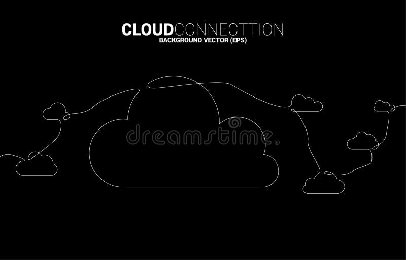 Cloud Computing Network Technology from Single Line. Stock Illustration ...