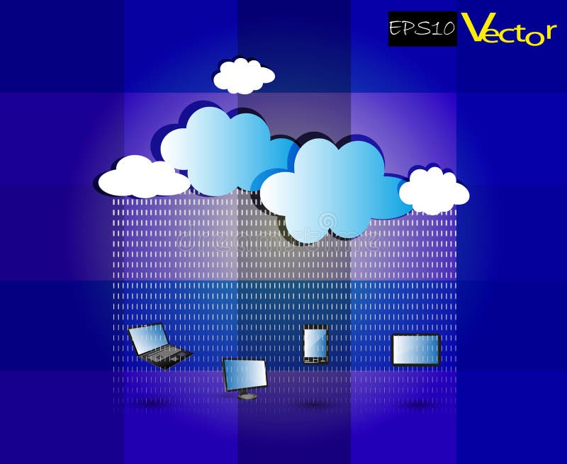 Cloud Computing Network on Texture Background Stock Illustration ...